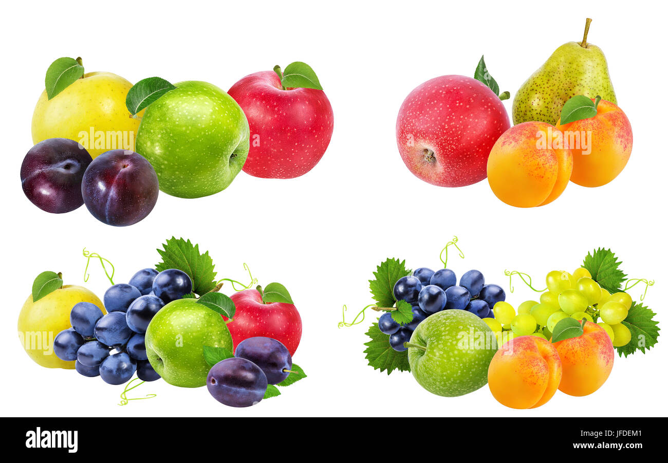 Collection of fruits isolated on white background Stock Photo - Alamy