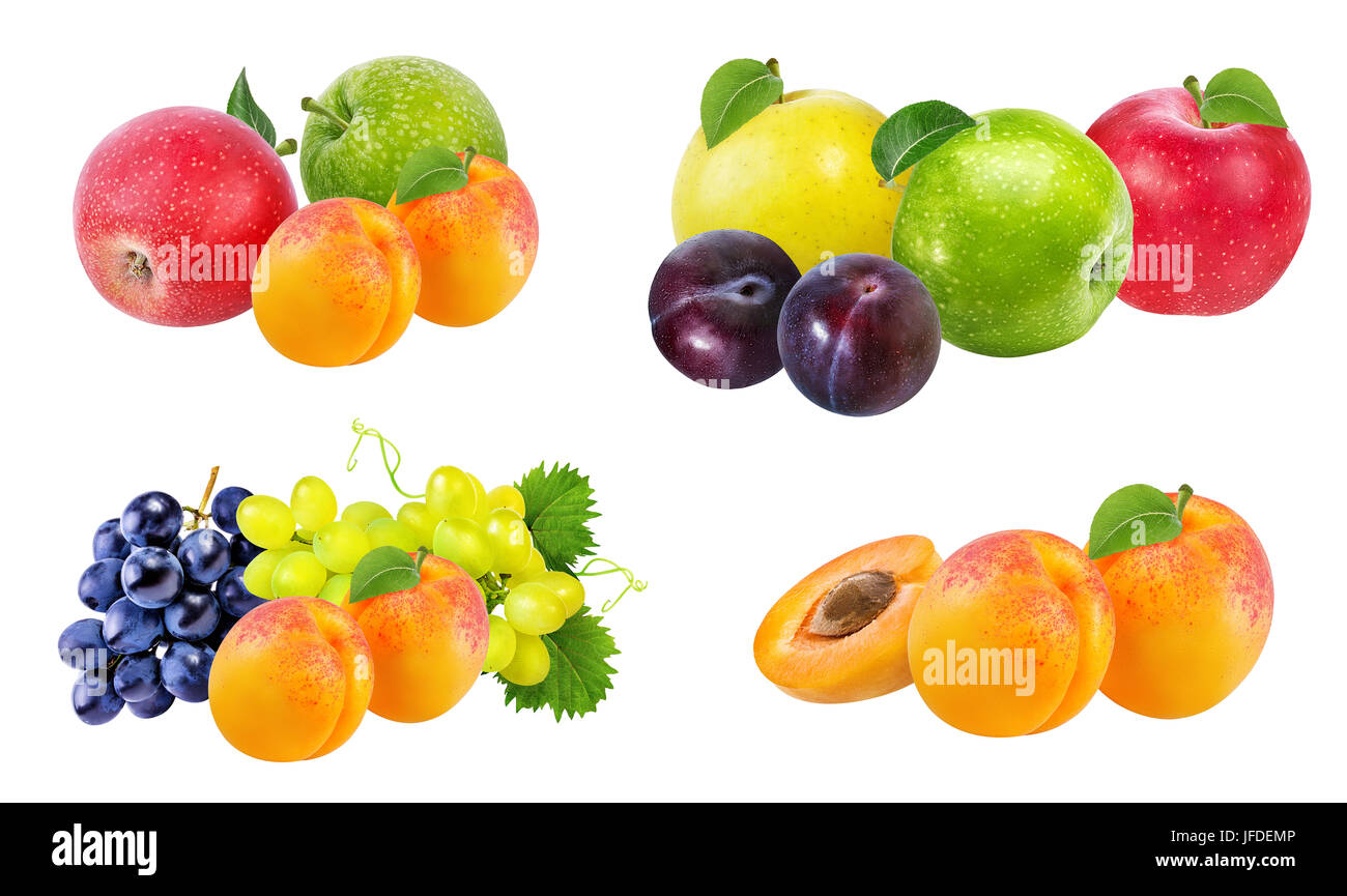 Collection of fruits isolated on white background Stock Photo - Alamy