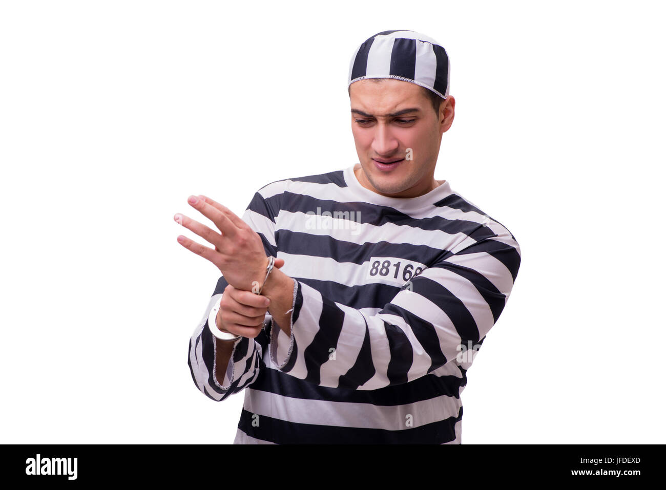 Man prisoner isolated on white background Stock Photo - Alamy