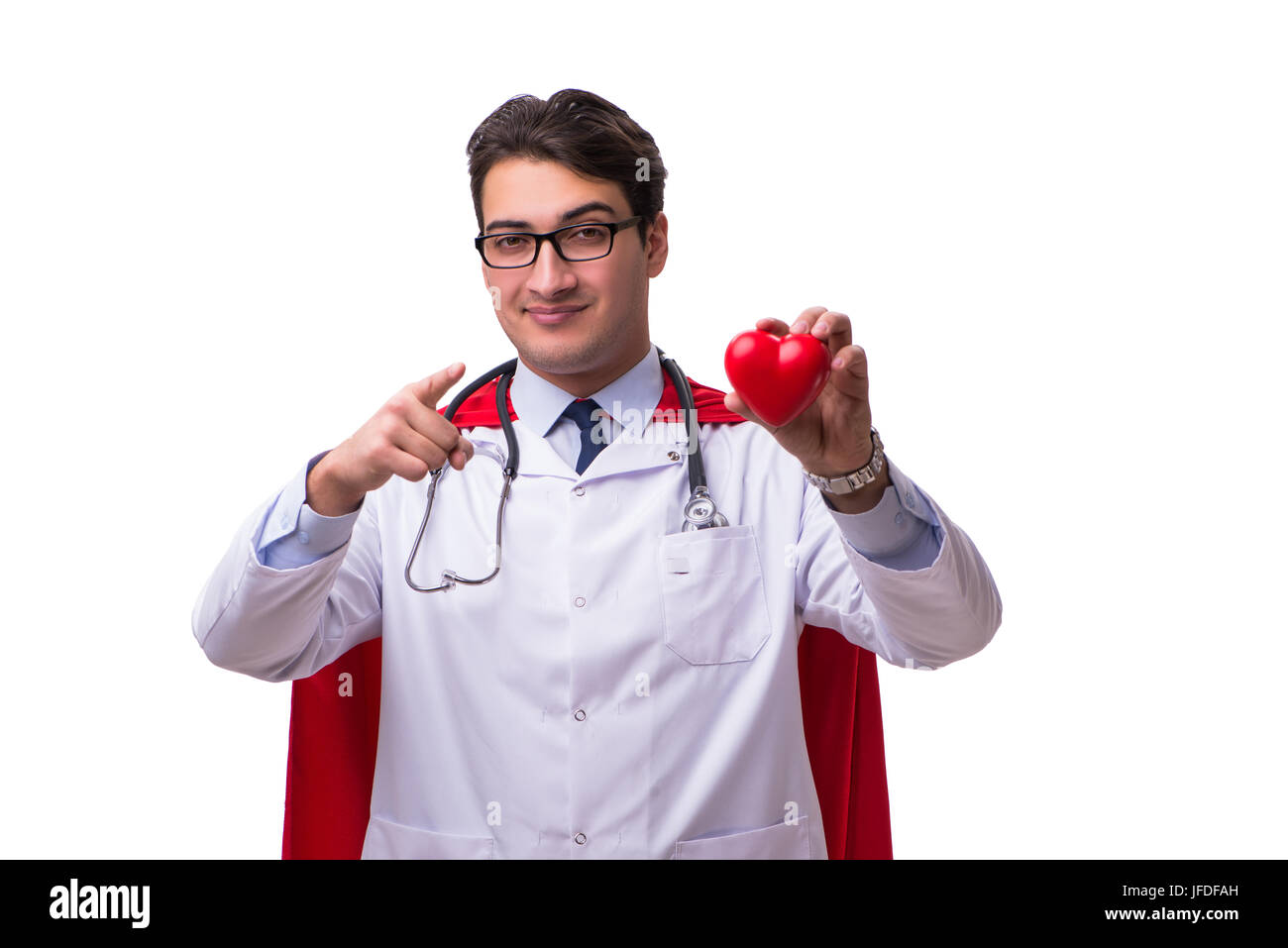 Super hero doctor isolated on white Stock Photo - Alamy