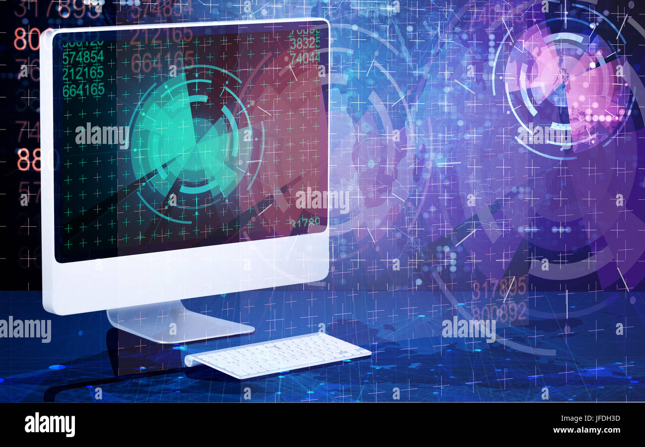 Computer screen in business concept Stock Photo - Alamy