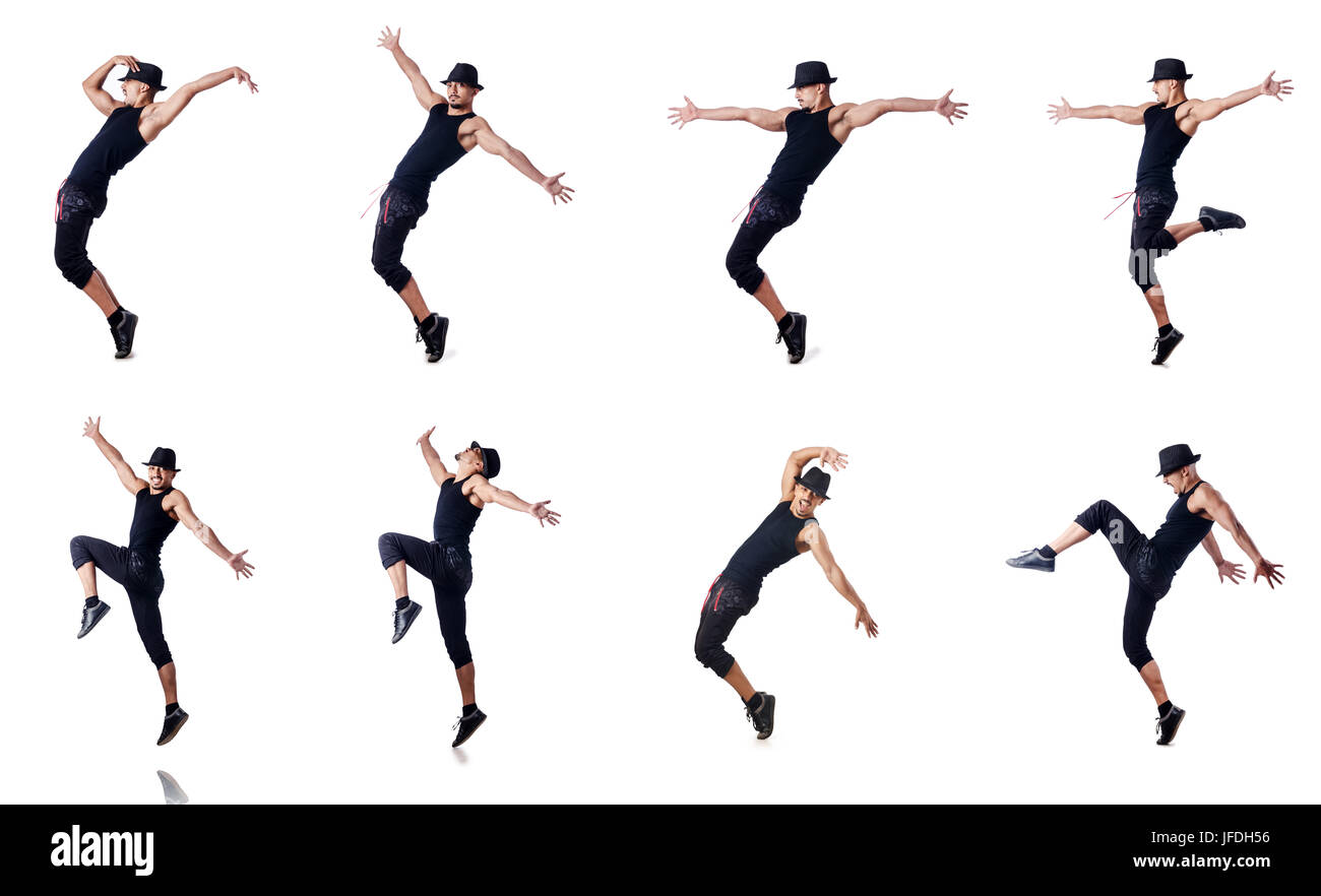 Muscular dancer isolated on white Stock Photo - Alamy