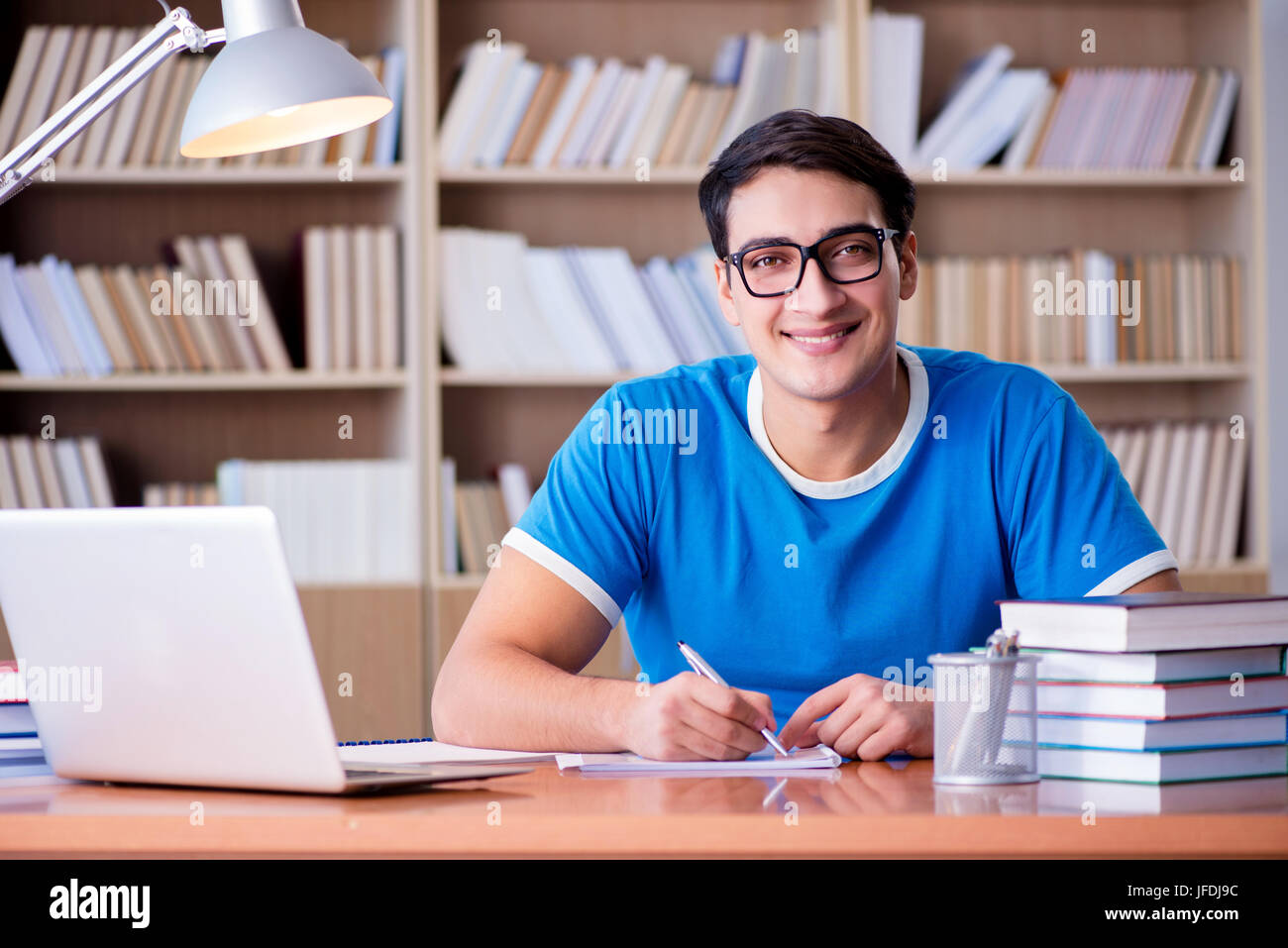 Young student preparing for school exams Stock Photo - Alamy