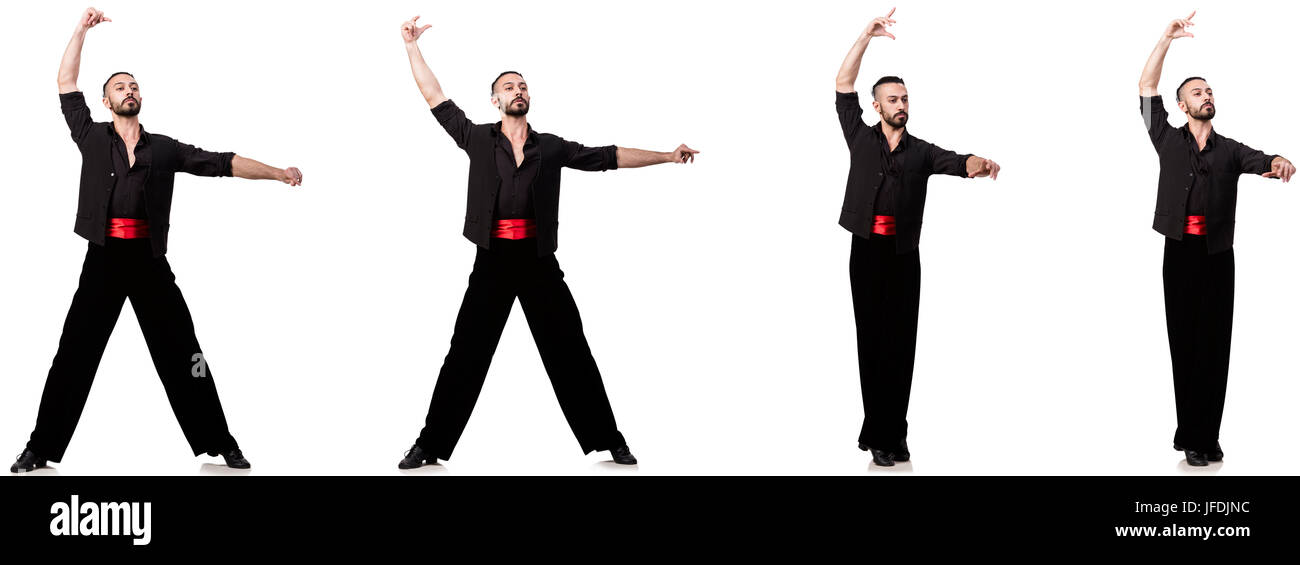 Spanish dancer in various poses on white Stock Photo - Alamy
