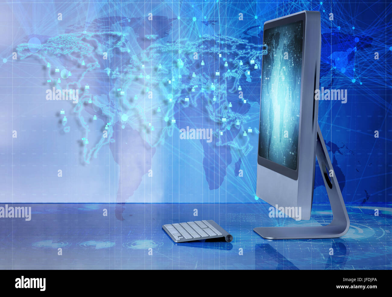 Computer screen in business concept Stock Photo - Alamy