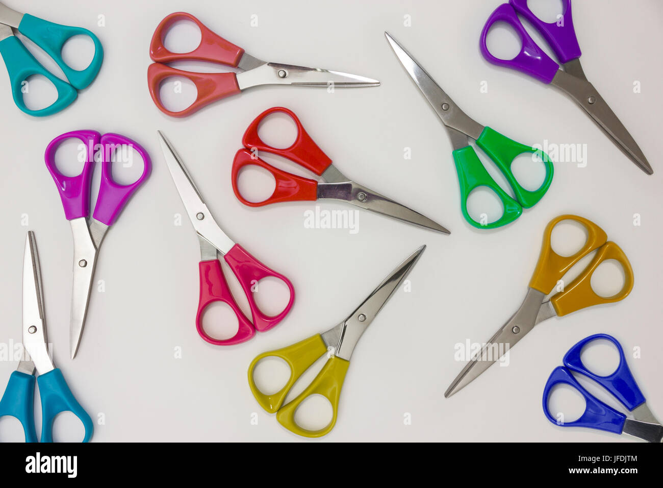 Bunch Of Colorful Scissors on white background Stock Photo - Alamy