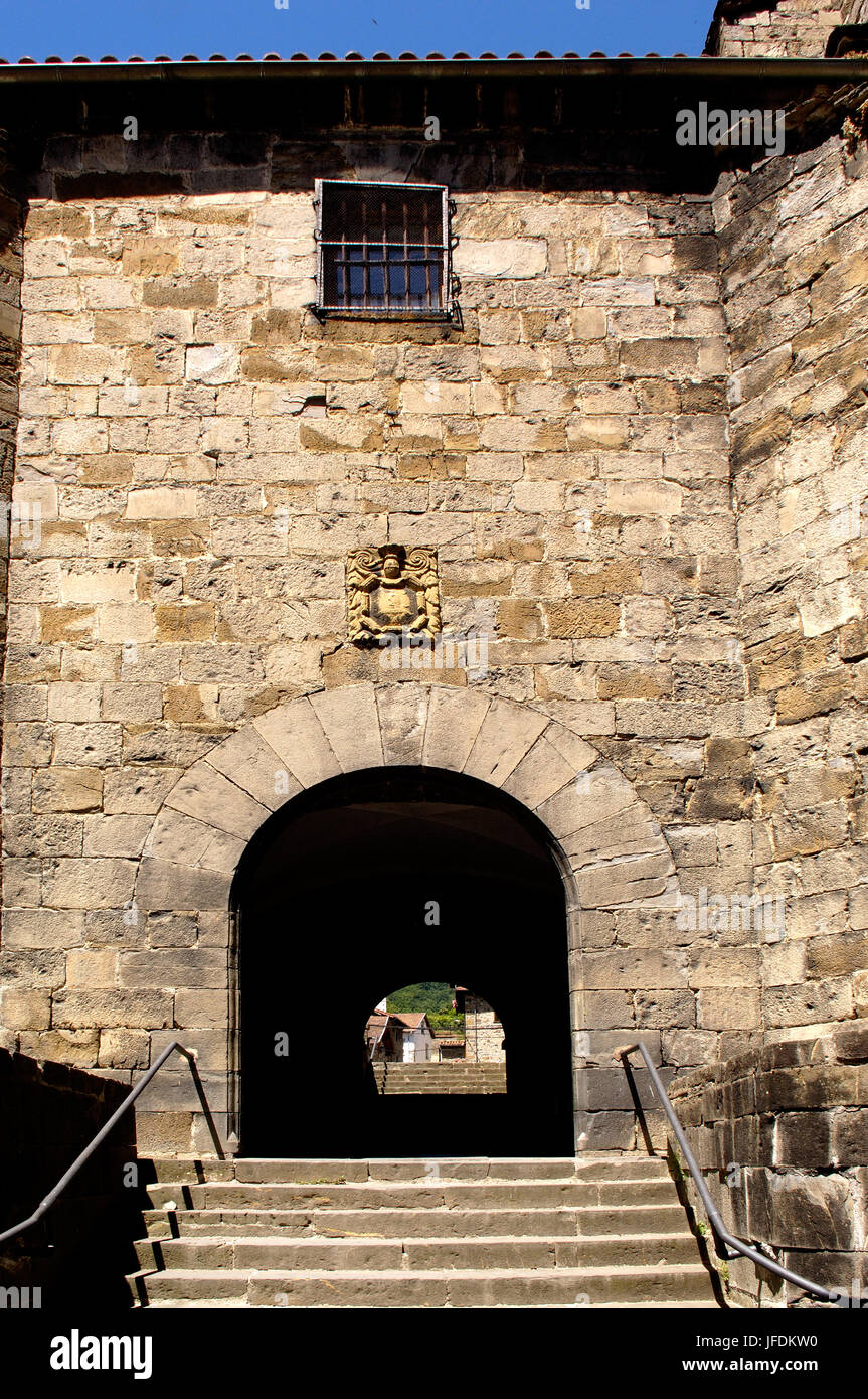 Isaba, door, Pyrenees, Navarra, Spain Stock Photo - Alamy