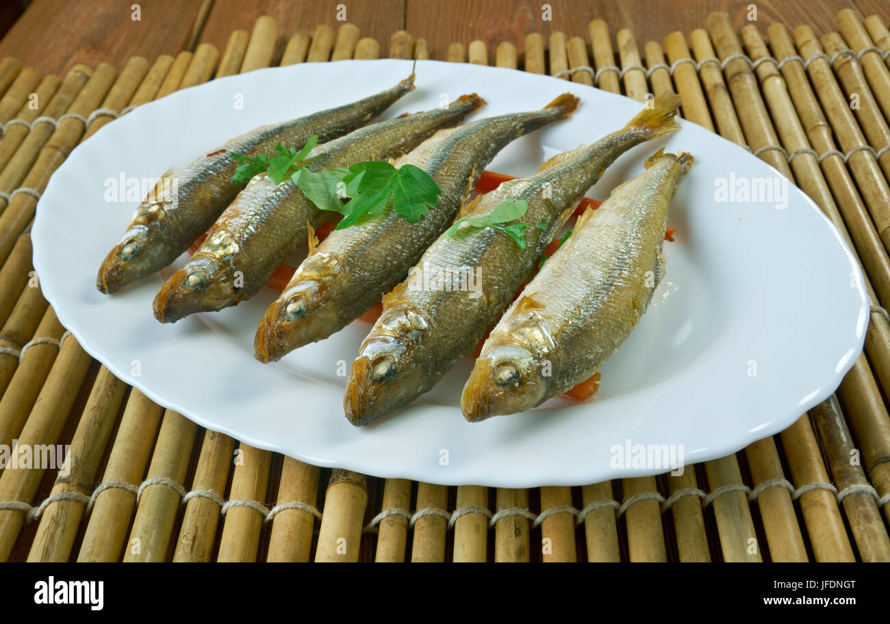 Roasted smelt fish hi-res stock photography and images - Alamy