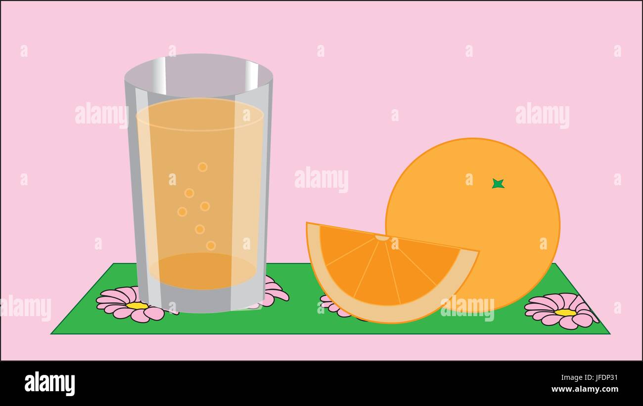 Orange fruit slice glass Stock Vector Images - Alamy