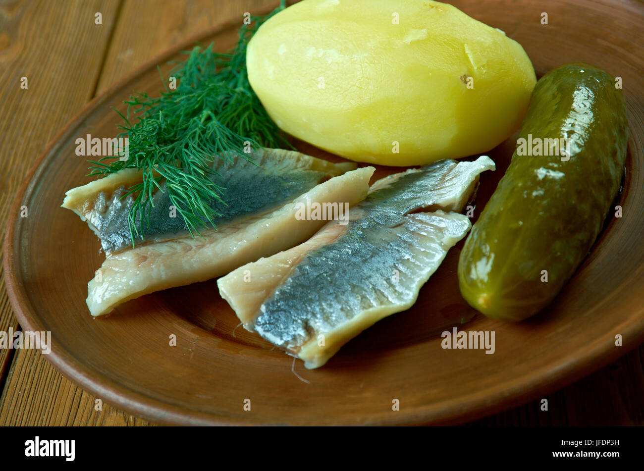 plate of assorted herring Stock Photo - Alamy