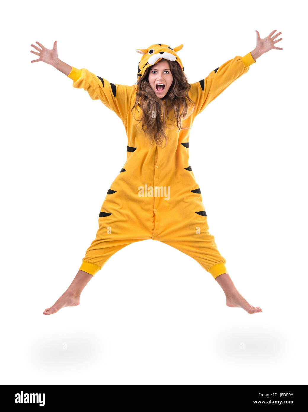 Girl dressed as a tiger Stock Photo - Alamy