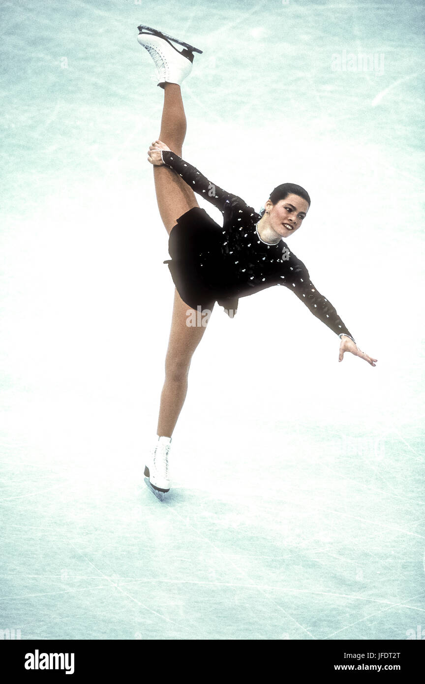 Nancy Kerrigan (USA) competing at the 1991 US Nationals Stock Photo - Alamy