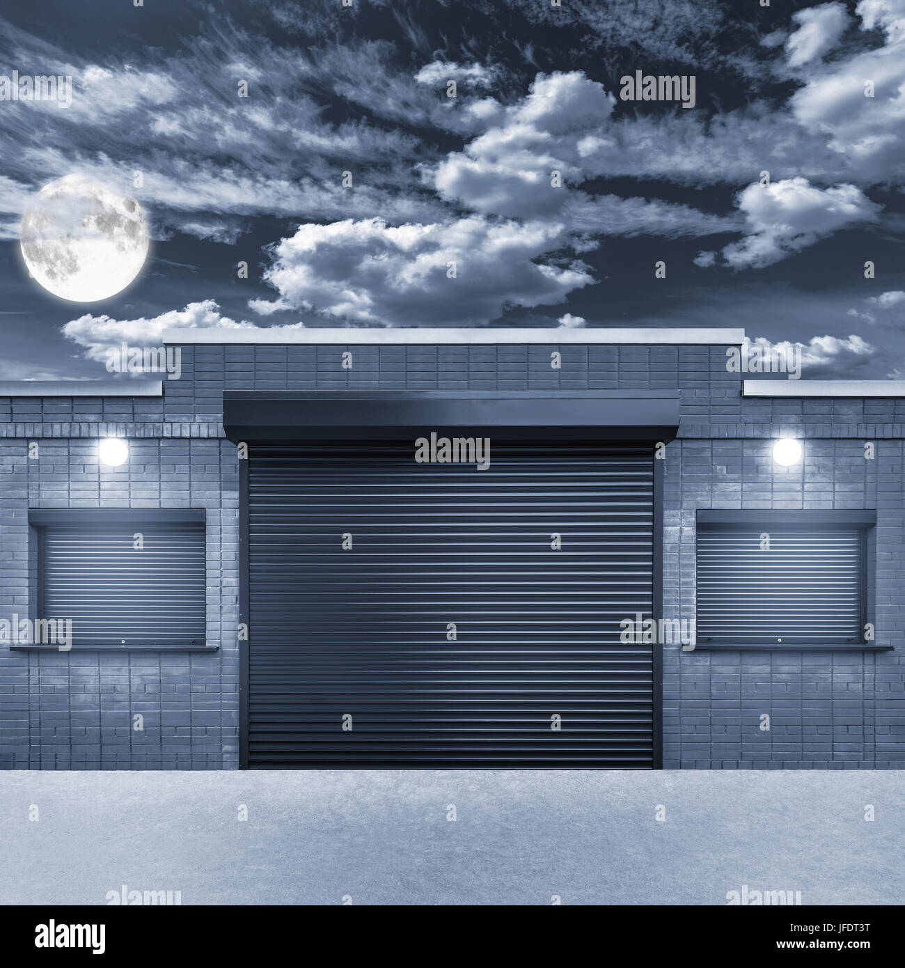 Closed small street cafe at night time Stock Photo - Alamy