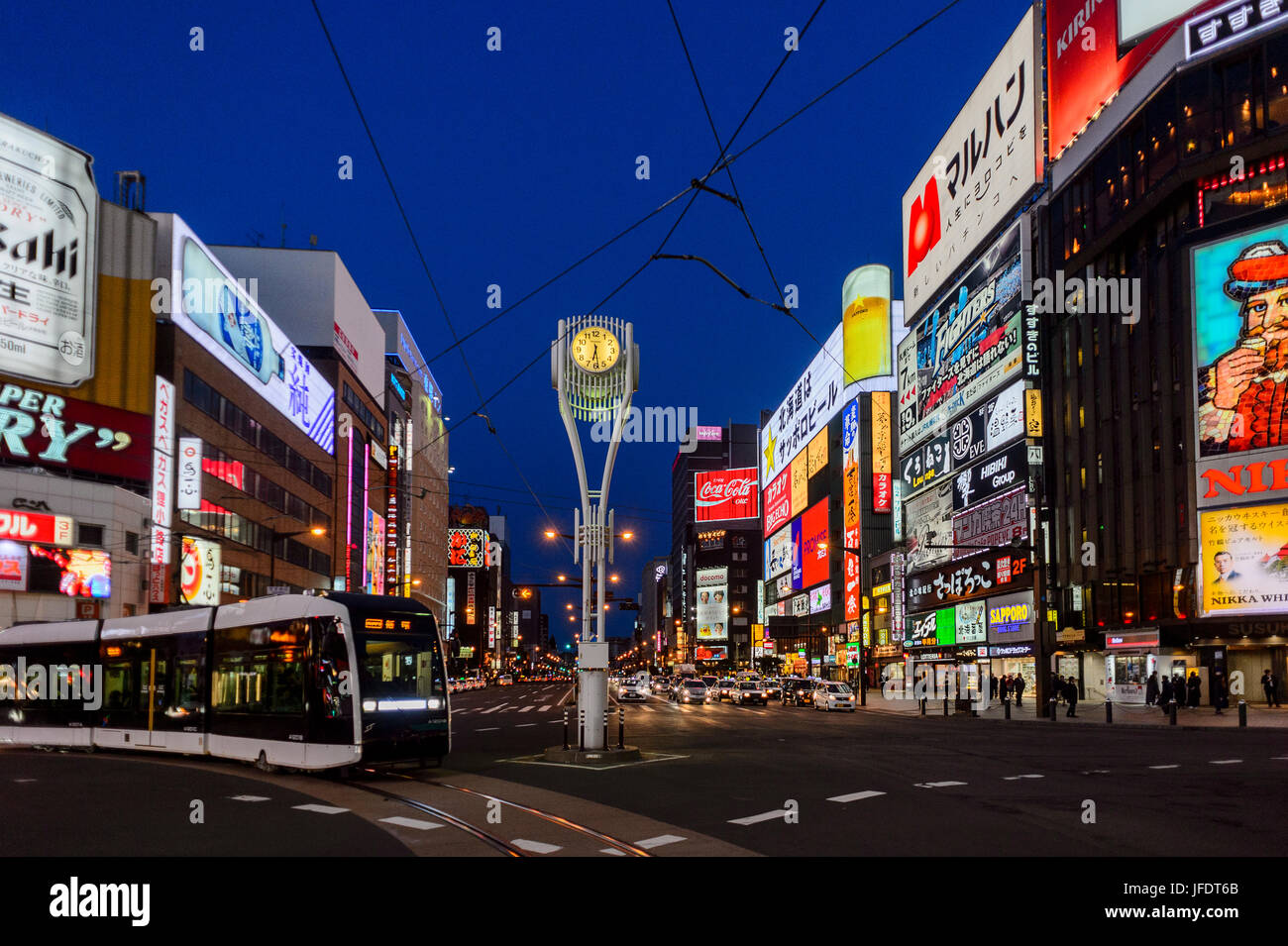 Sapporo at night Stock Photo - Alamy
