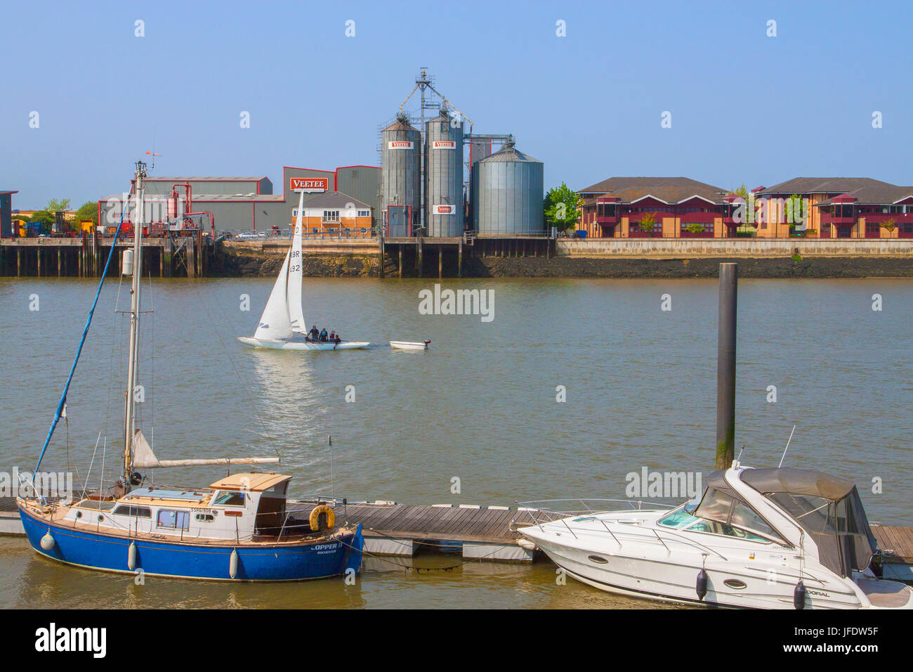 Sailing Boat River Medway Veetee Rice Factory Chatham Kent England ...