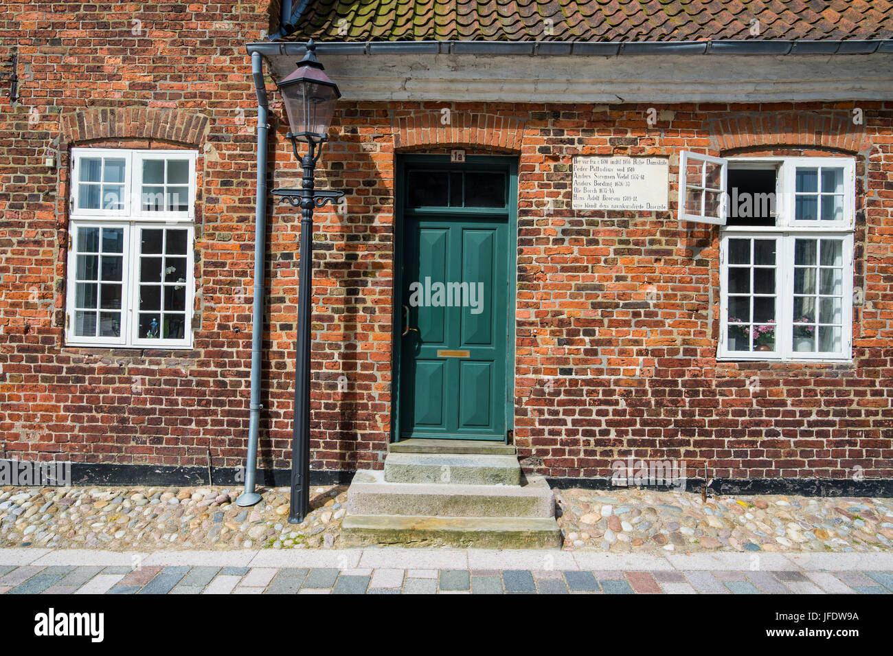 Historic brick house entrance in Ribe, Denmark's oldest surviving city ...
