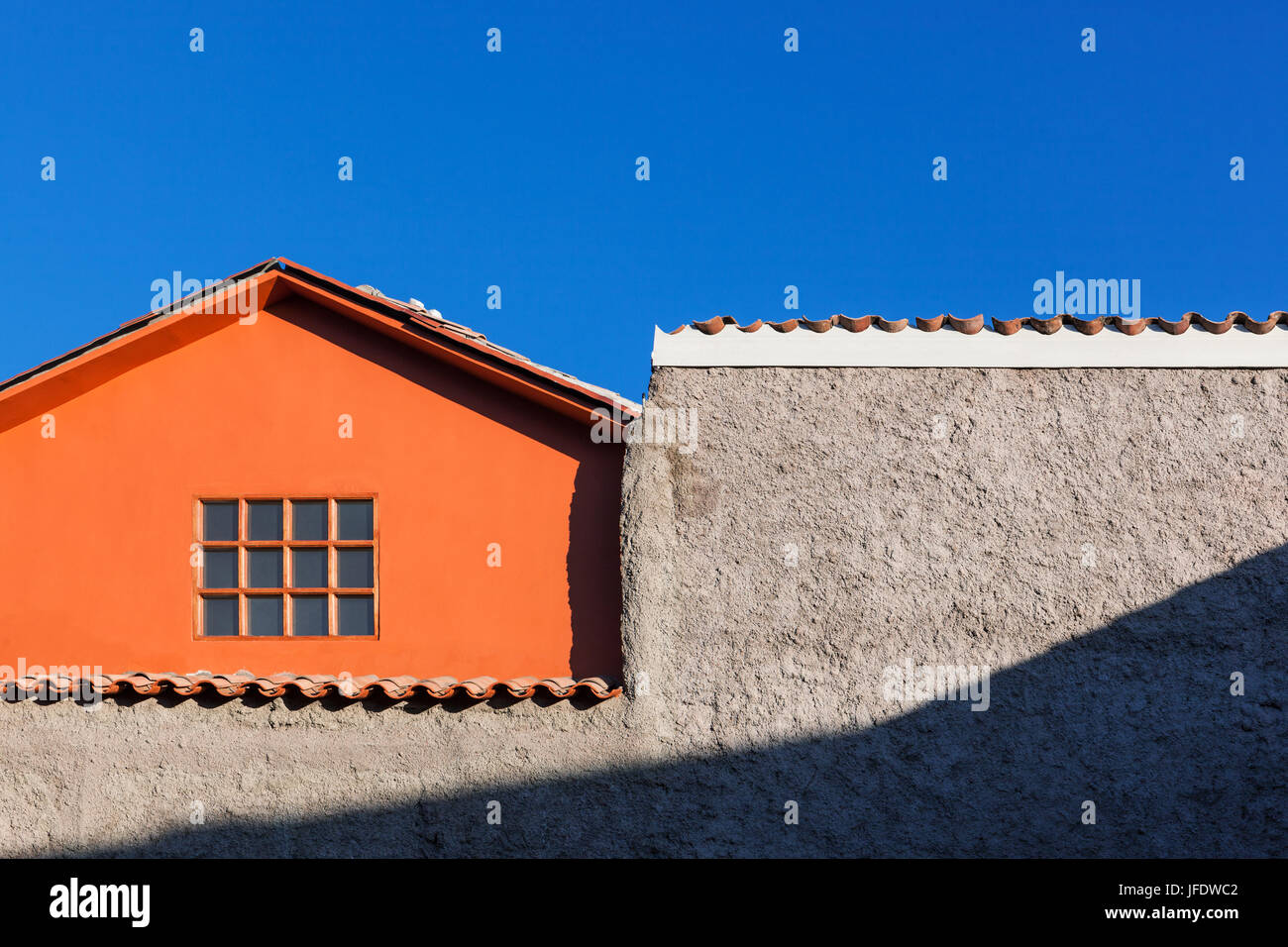 orange house, window and wall Stock Photo - Alamy