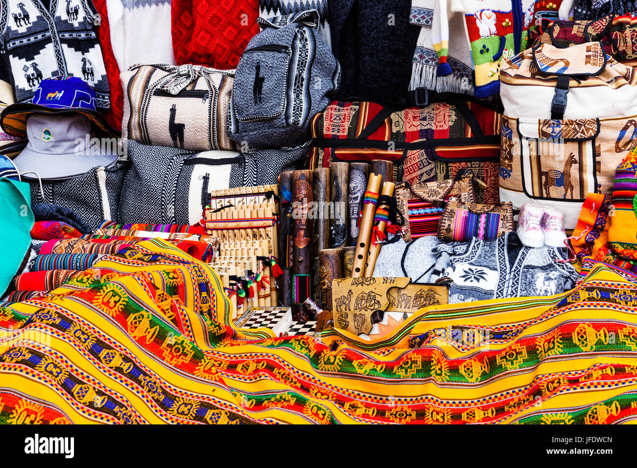 peruvian souvenirs and bags Stock Photo - Alamy