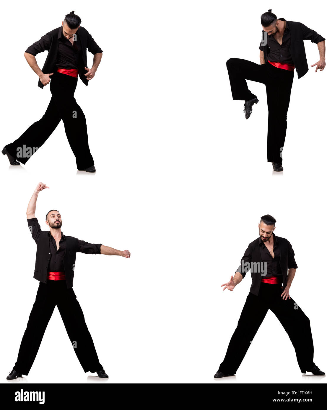 Spanish dancer in various poses on white Stock Photo - Alamy