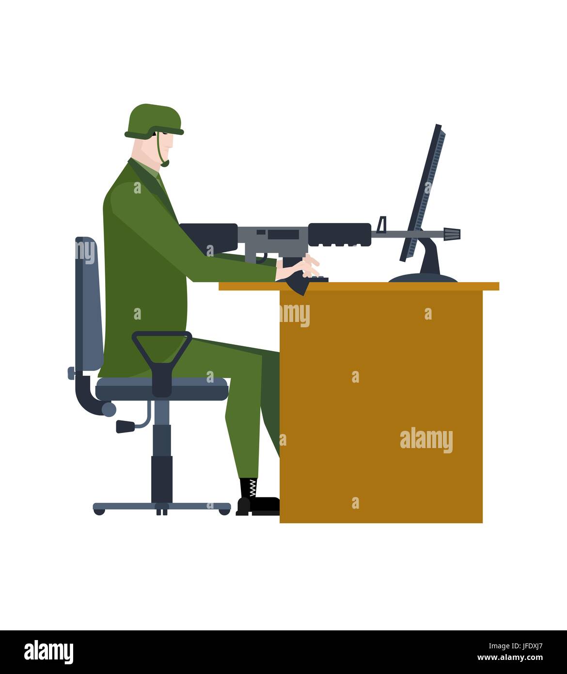Sitting military army soldier technology communication hi-res stock ...