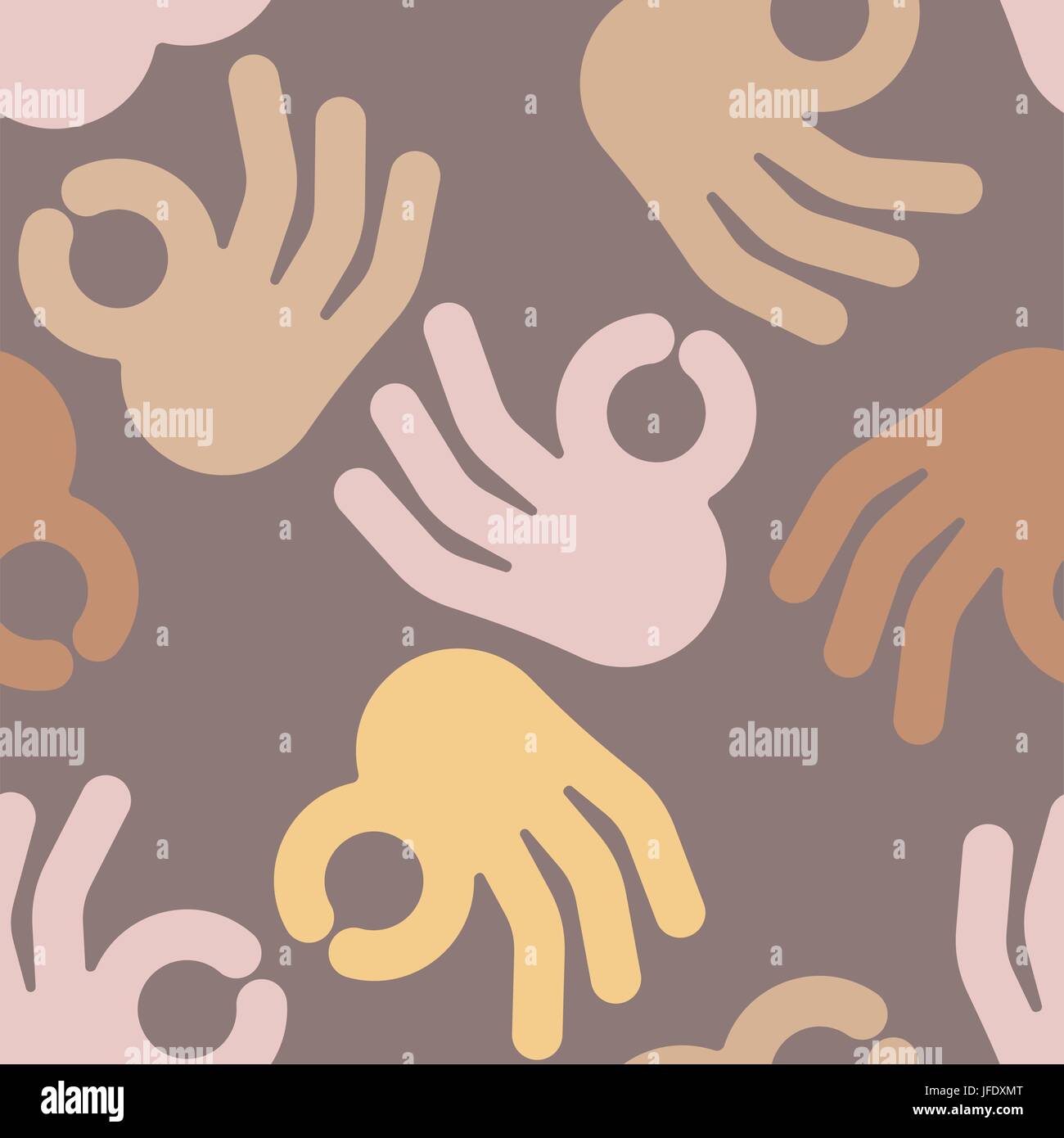 Okay hand sign seamless pattern. Positive consent symbol background ...