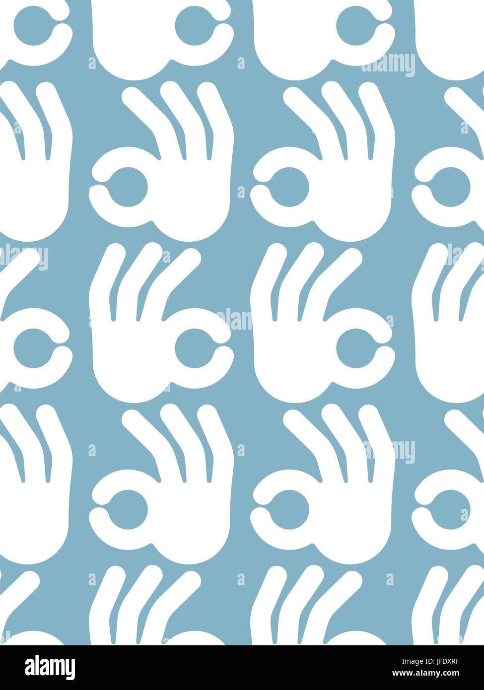 Okay hand sign seamless pattern. Positive consent symbol background ...