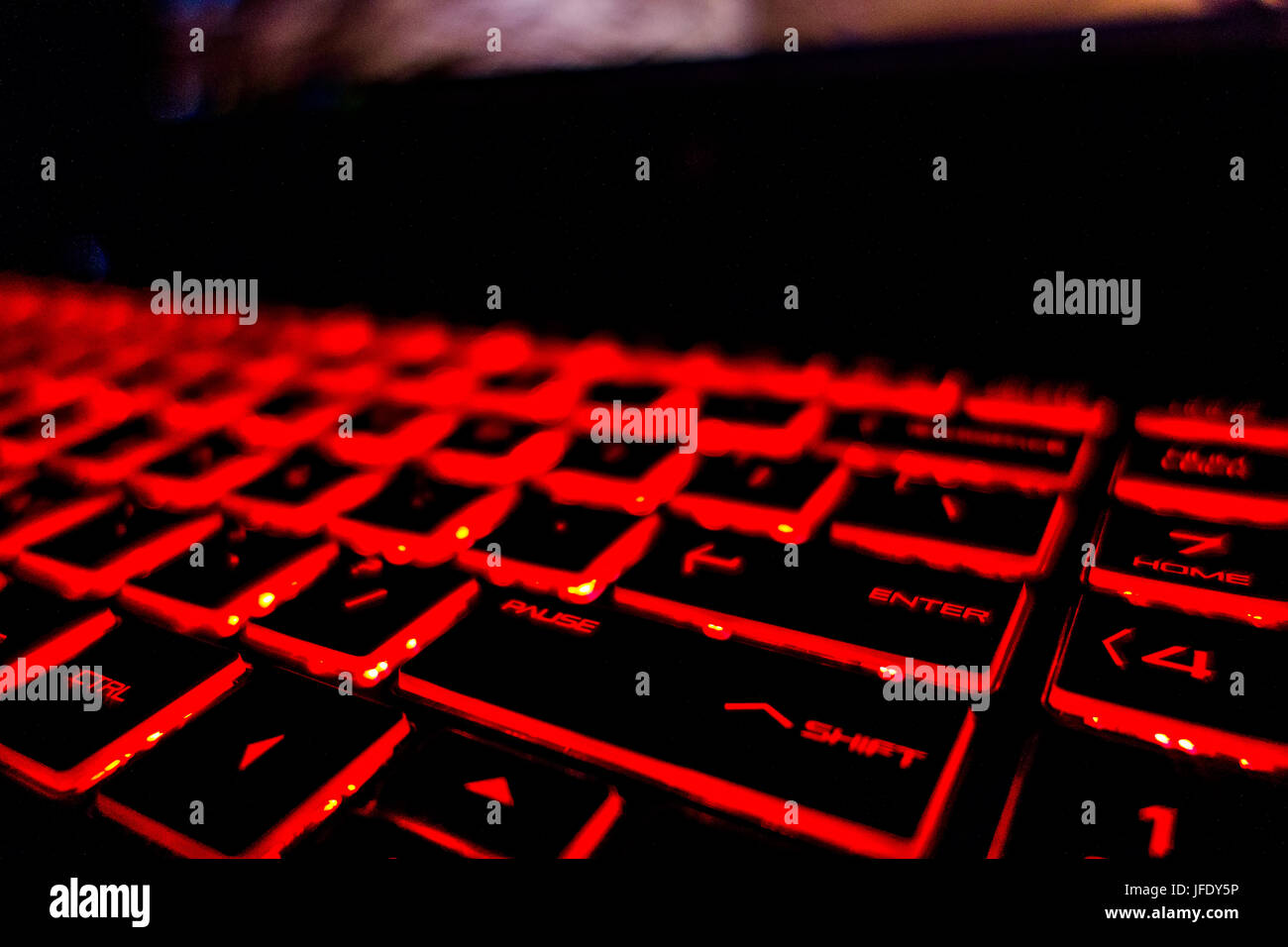 illuminated keyboard with red led Stock Photo - Alamy