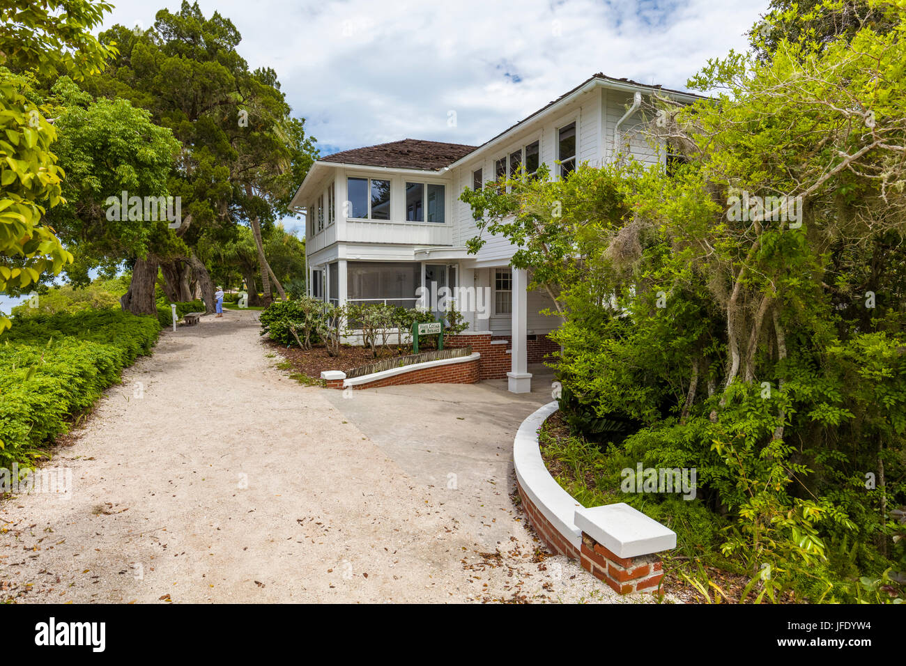White Cottage at Historic Spanish Point on the Gulf Coast of Florida in ...