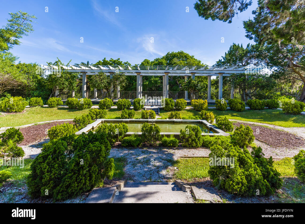 Sunken Garden & Pergola at Historic Spanish Point on the Gulf Coast of ...