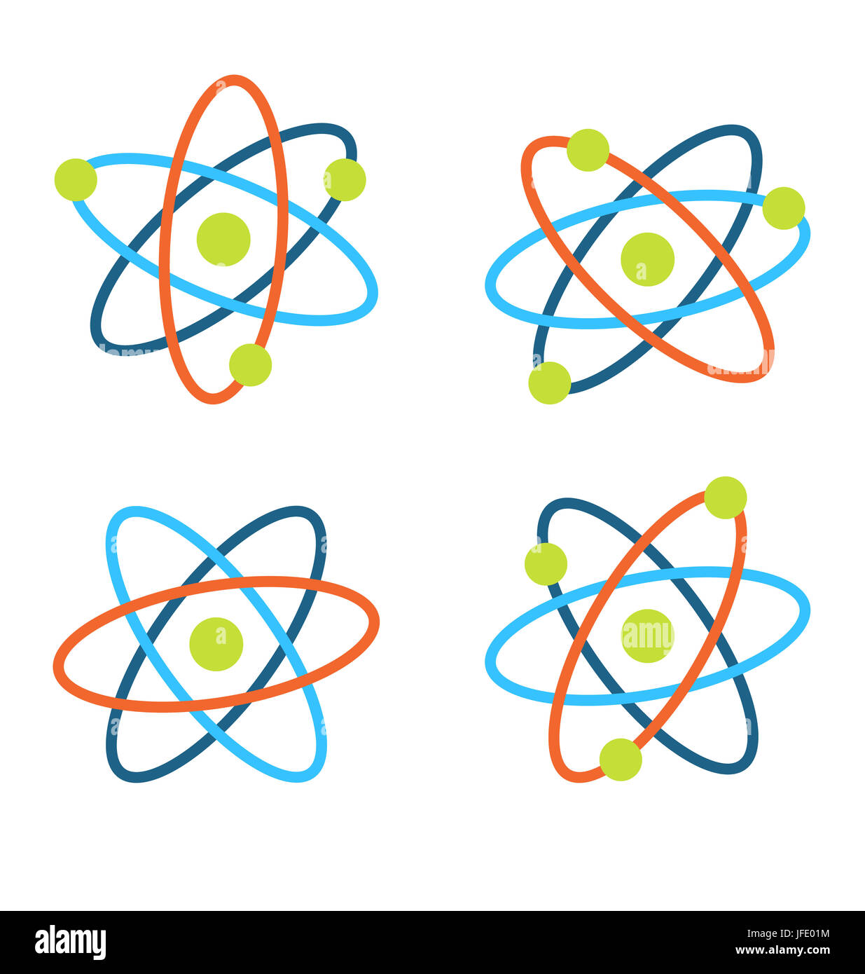 Illustration Atom Symbols for Science, Colorful Icons Isolated on White ...