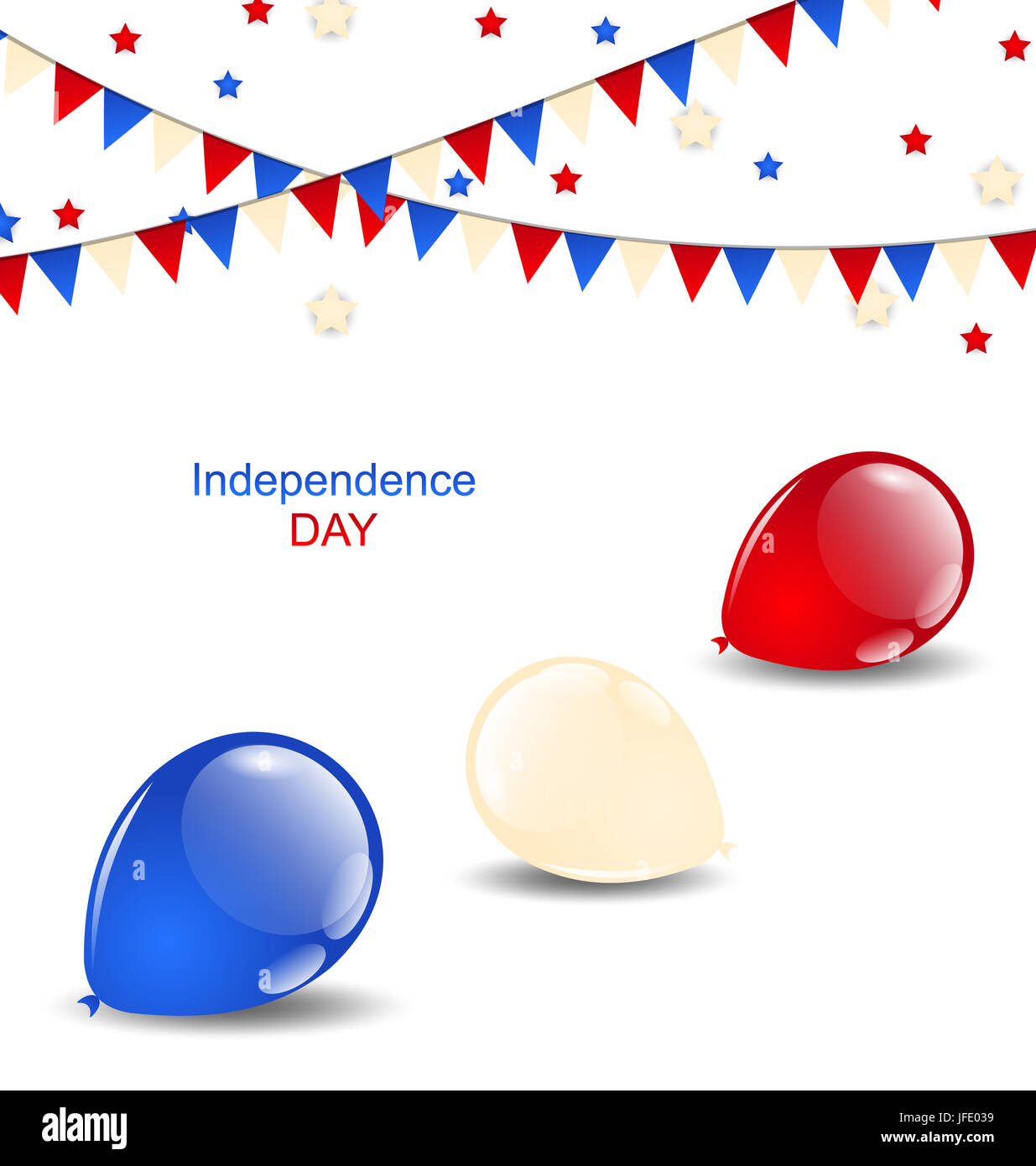 Illustration colorful balloons in american flag colors Stock Photo - Alamy