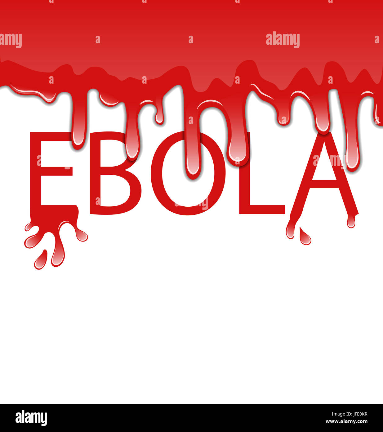 Illustration warning epidemic Ebola virus, bloody font Stock Photo - Alamy