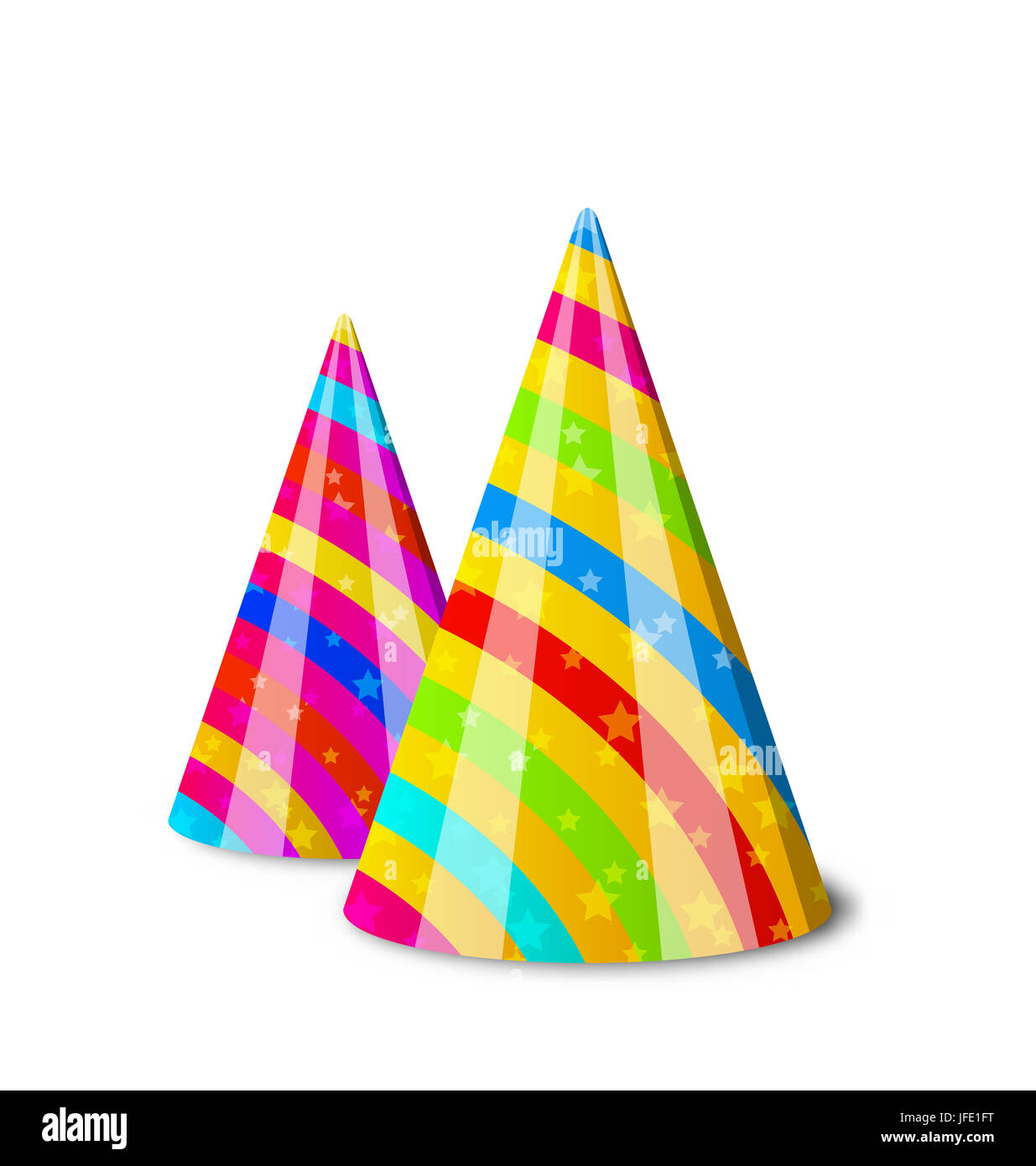 Illustration colorful party hats for your holiday, isolated on white ...