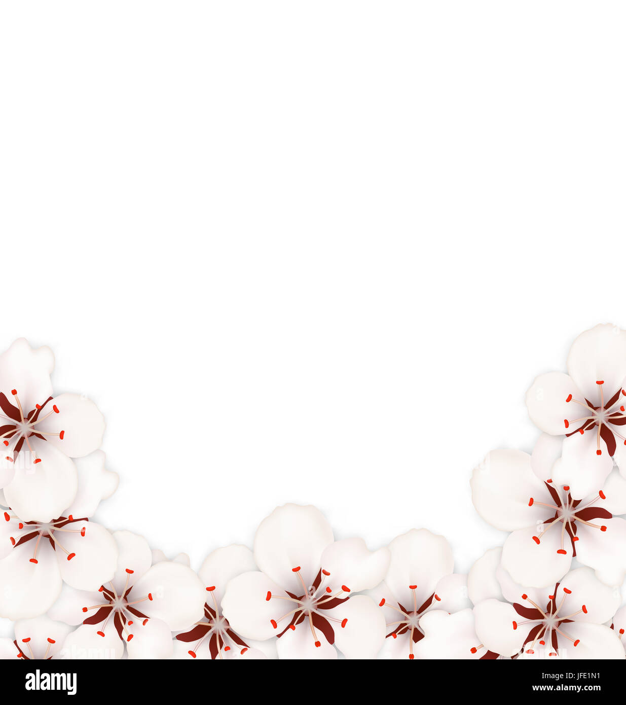 Illustration Abstract Border Made in Sakura Flowers Blossom. Layout ...