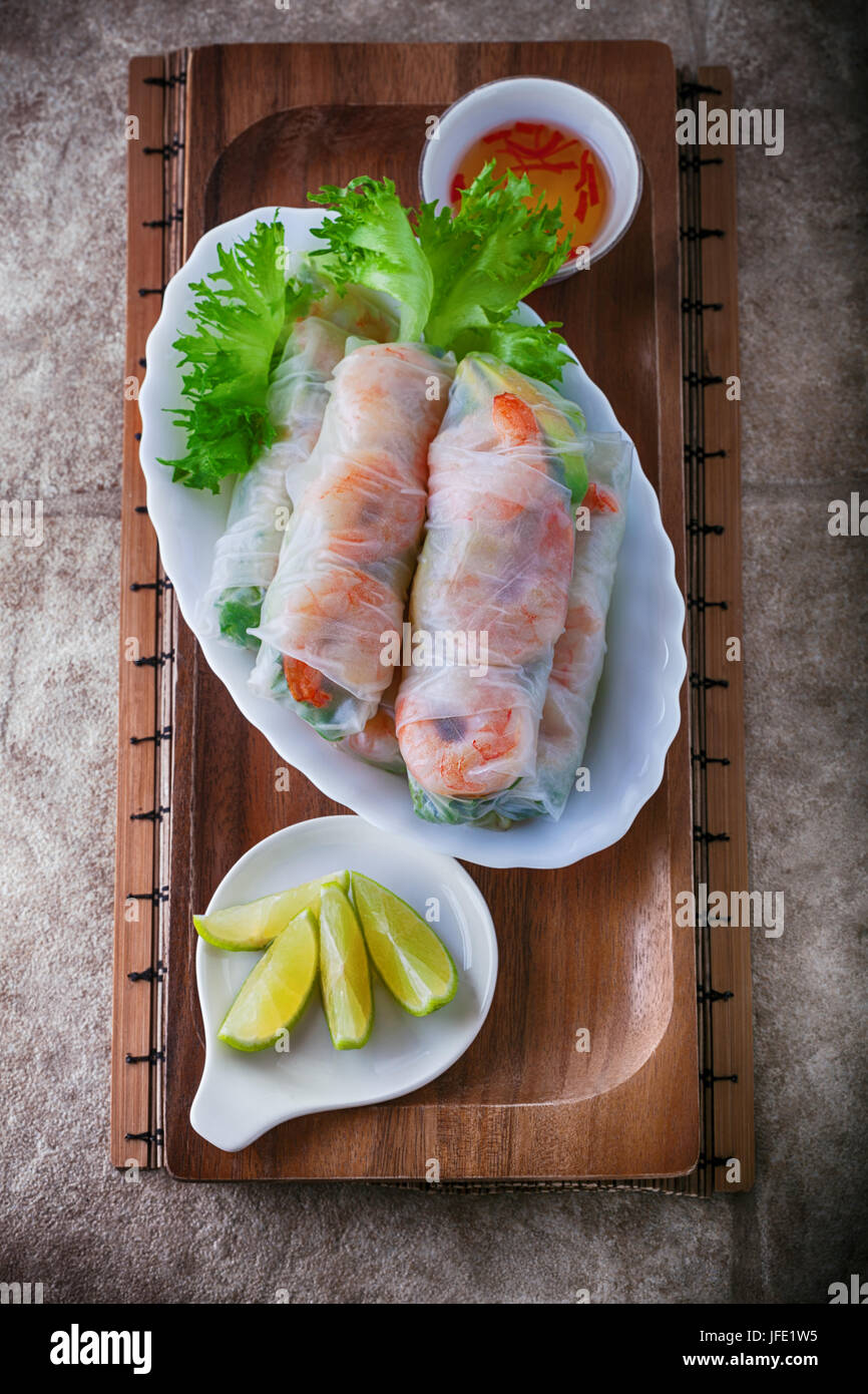 Vietnamese Rice Paper Rolls Stock Photo - Alamy