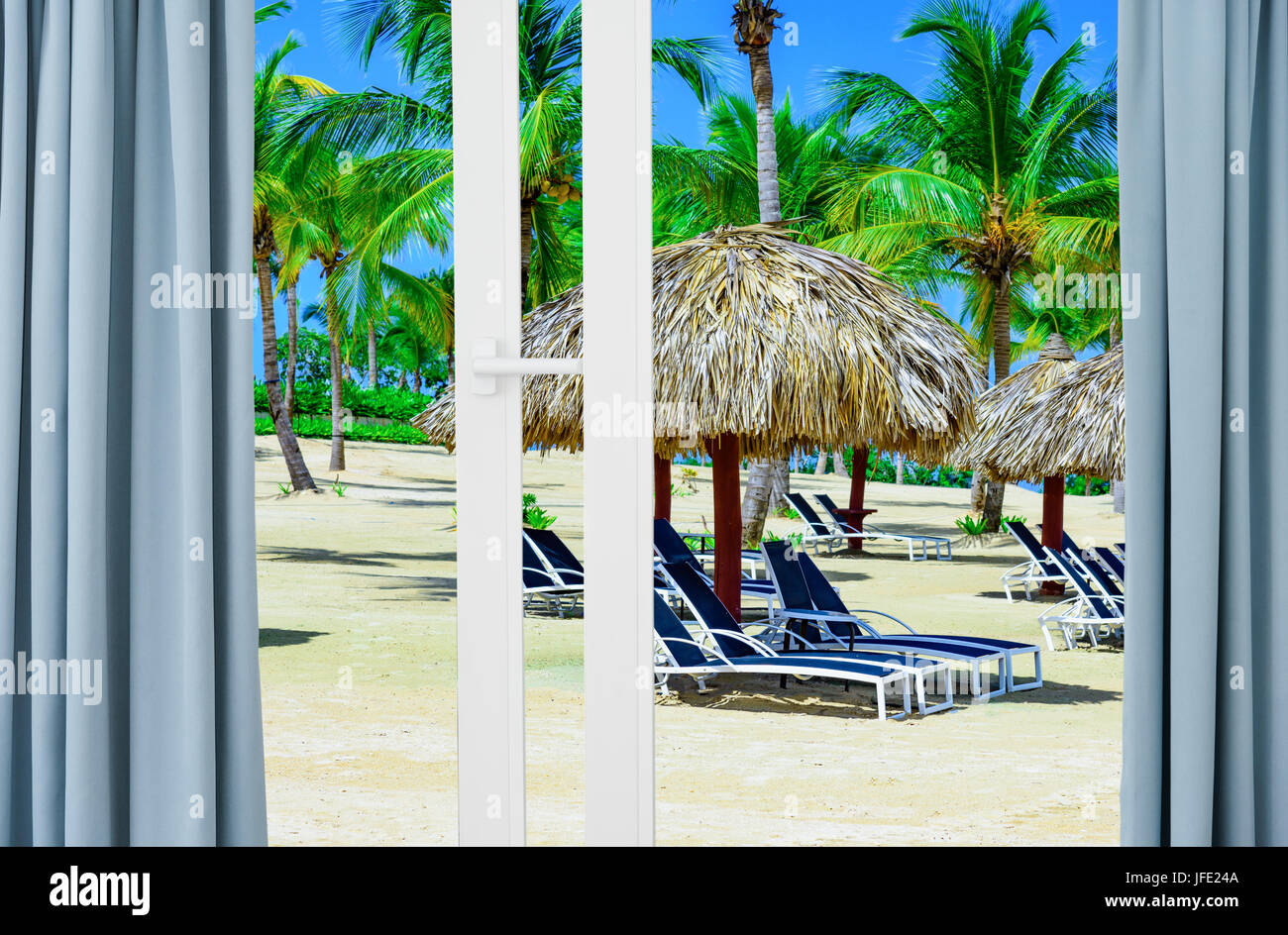 Ocean view window Stock Photo - Alamy