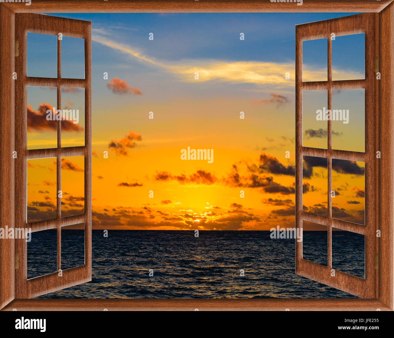 open window cloud sun Stock Photo - Alamy