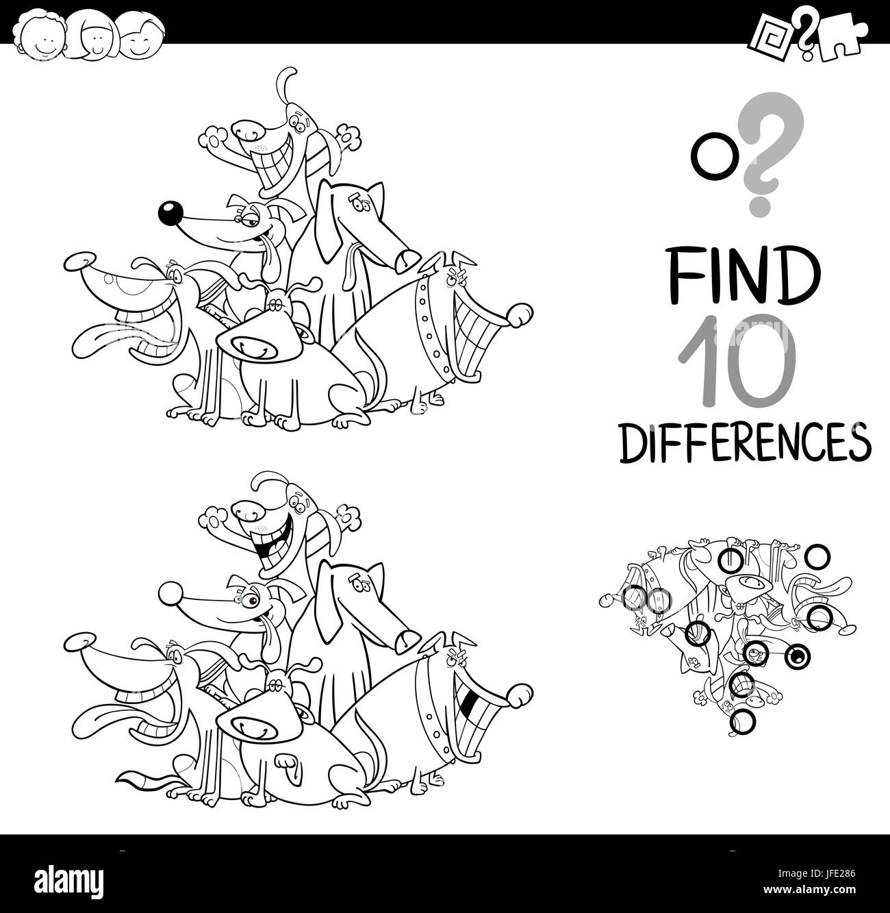 Differences educational game children Black and White Stock Photos & Images - Alamy