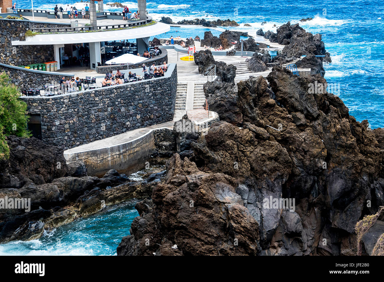 Porto Moniz on the North West Coast where the Mountains in the north of ...