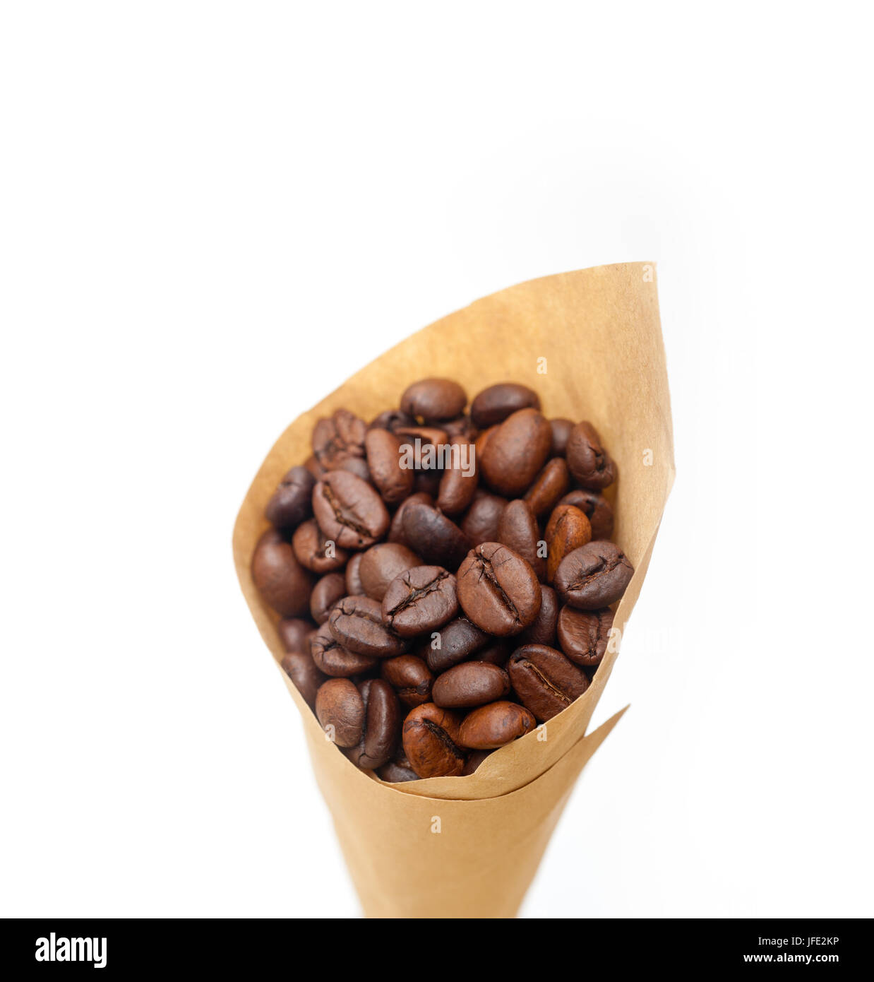espresso coffee beans on a paper cone Stock Photo - Alamy