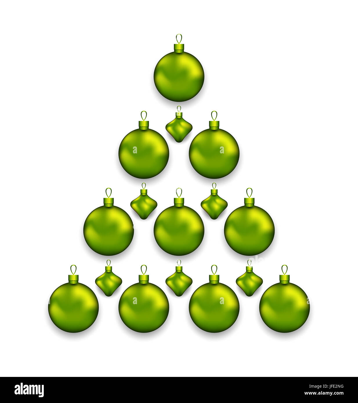 Illustration Christmas tree made of glass balls, isolated on white ...