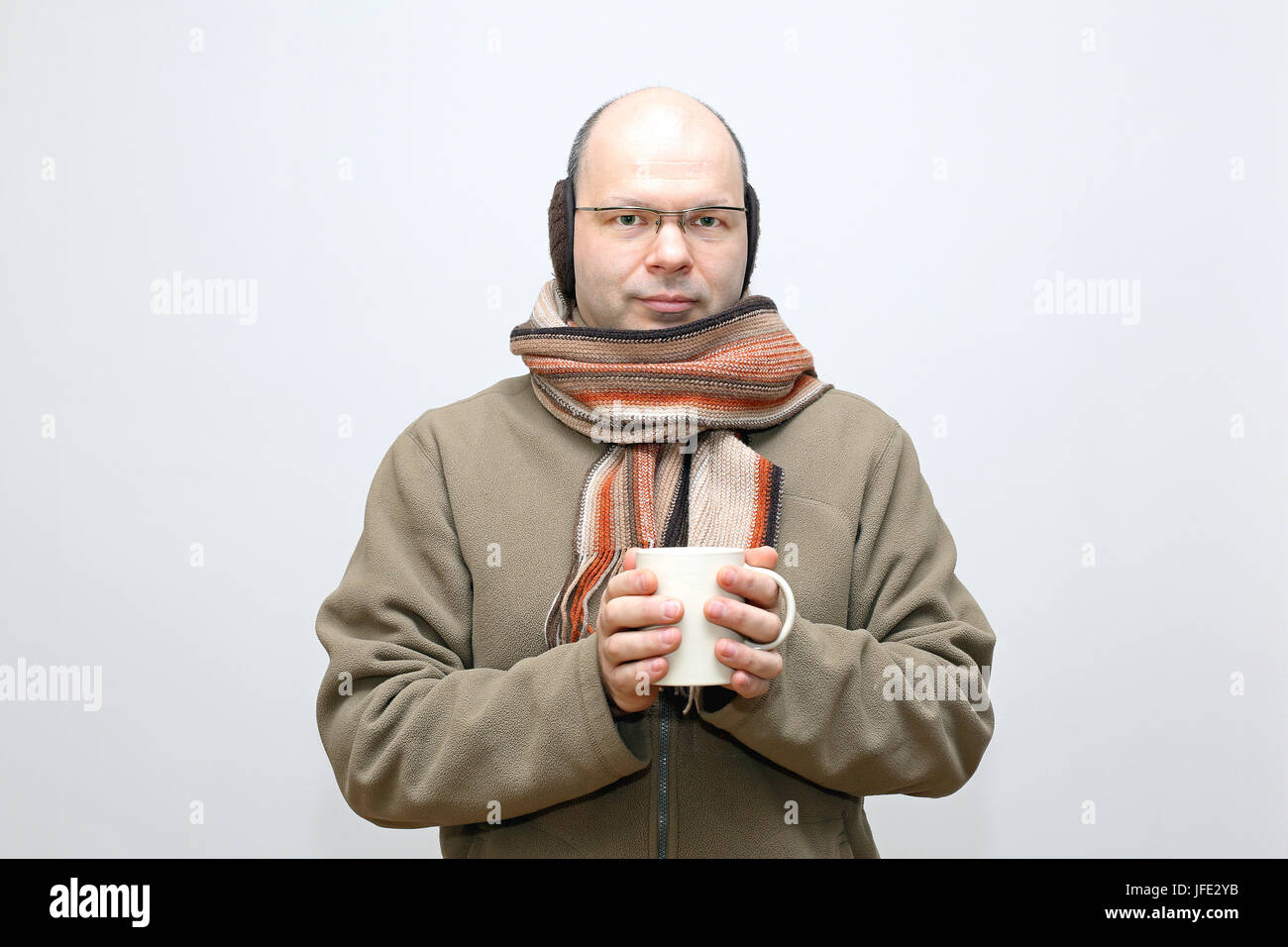 Winter Tea Man Stock Photo - Alamy