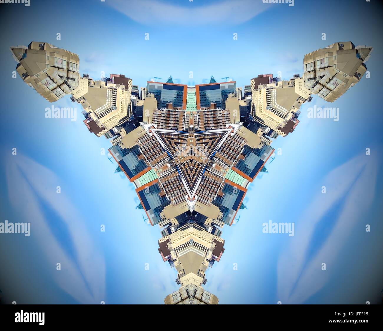 Abstract triangle city mandala Stock Photo - Alamy