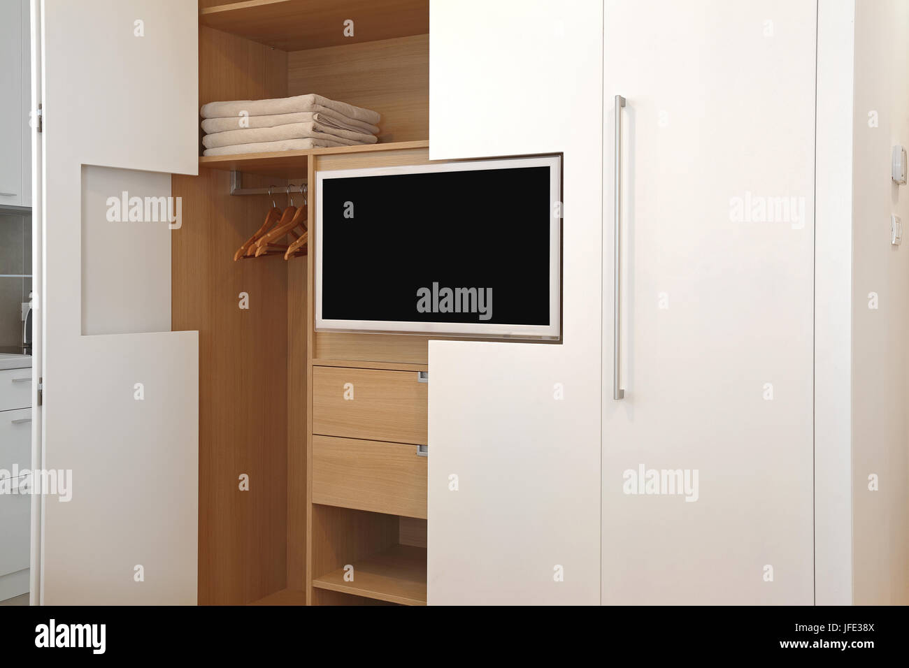 TV and Wardrobe Stock Photo - Alamy