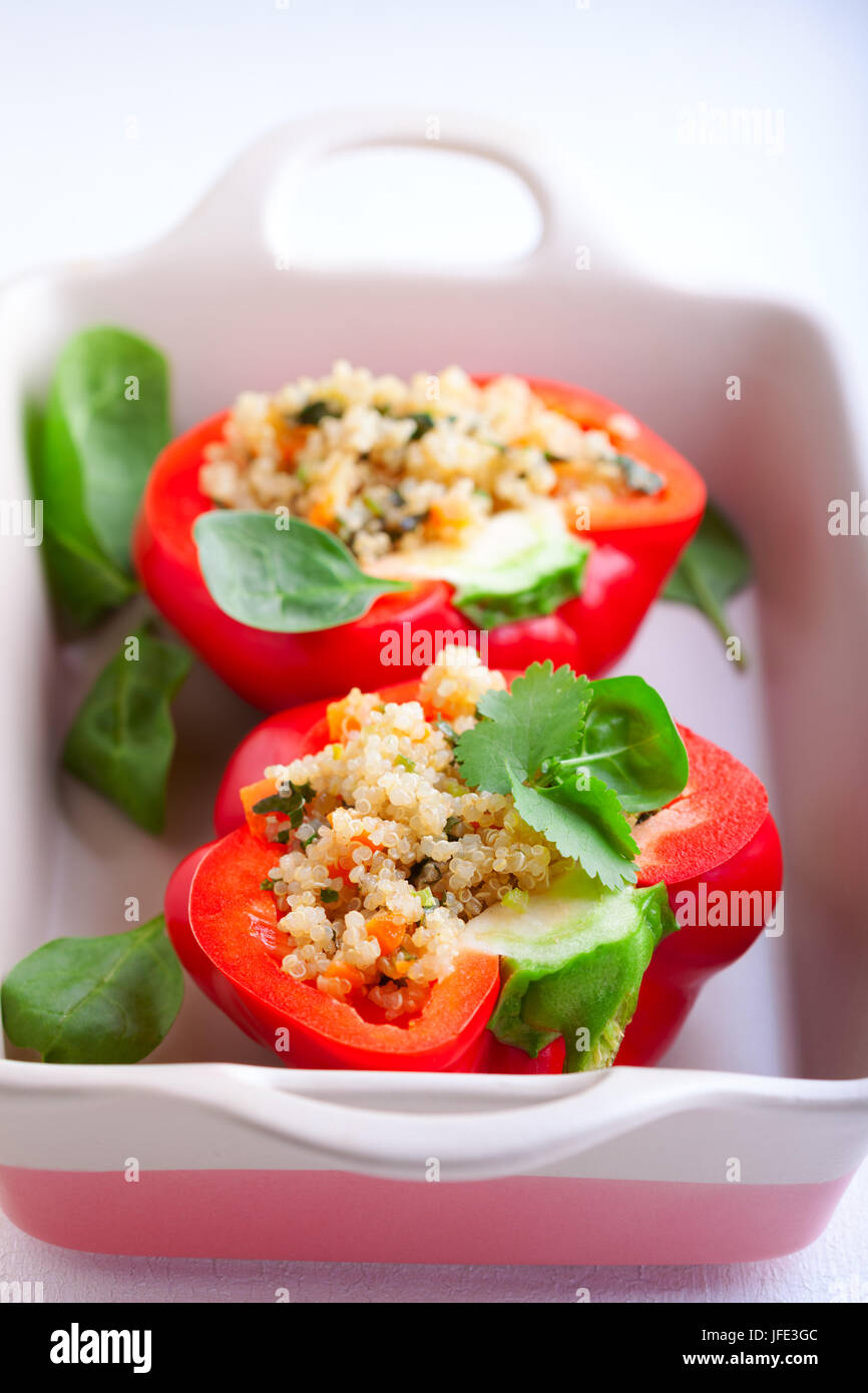 Stuffed red Peppers Stock Photo - Alamy
