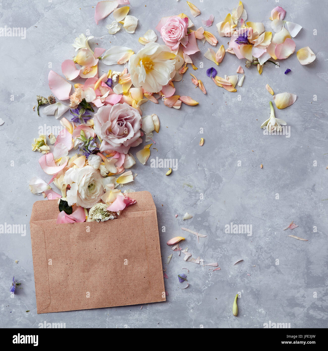Flowers in envelope Stock Photo - Alamy