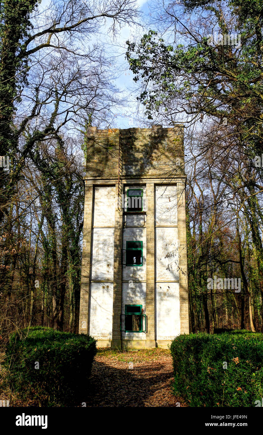 Deserted water tower in the forest Stock Photo - Alamy