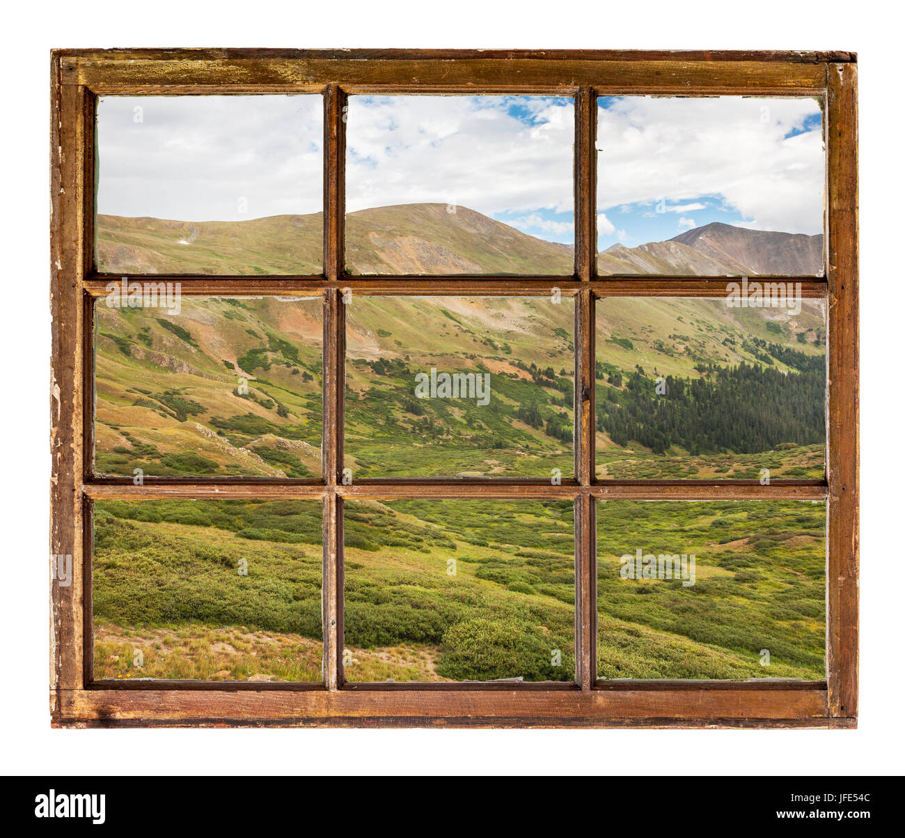alpine meadows in Rocky Mountains, Colorado, as seen through vintage ...