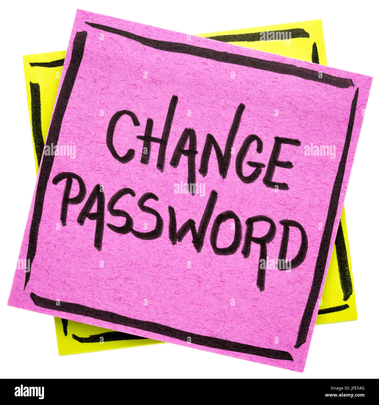 change password reminder - handwriting on an isolated sticky note Stock ...