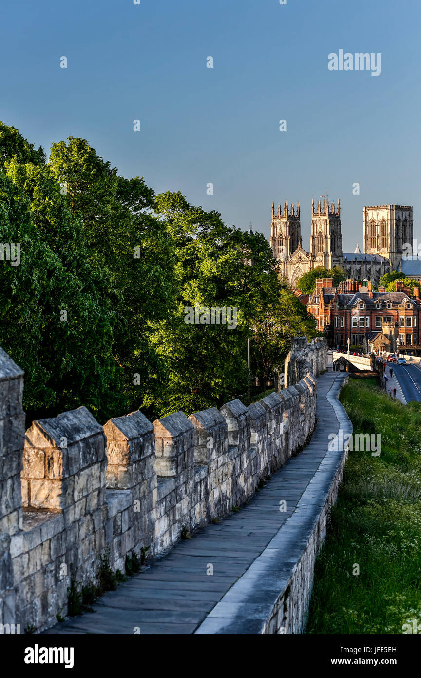Medieval wall and York Minster (The Cathedral and Metropolitical Church ...